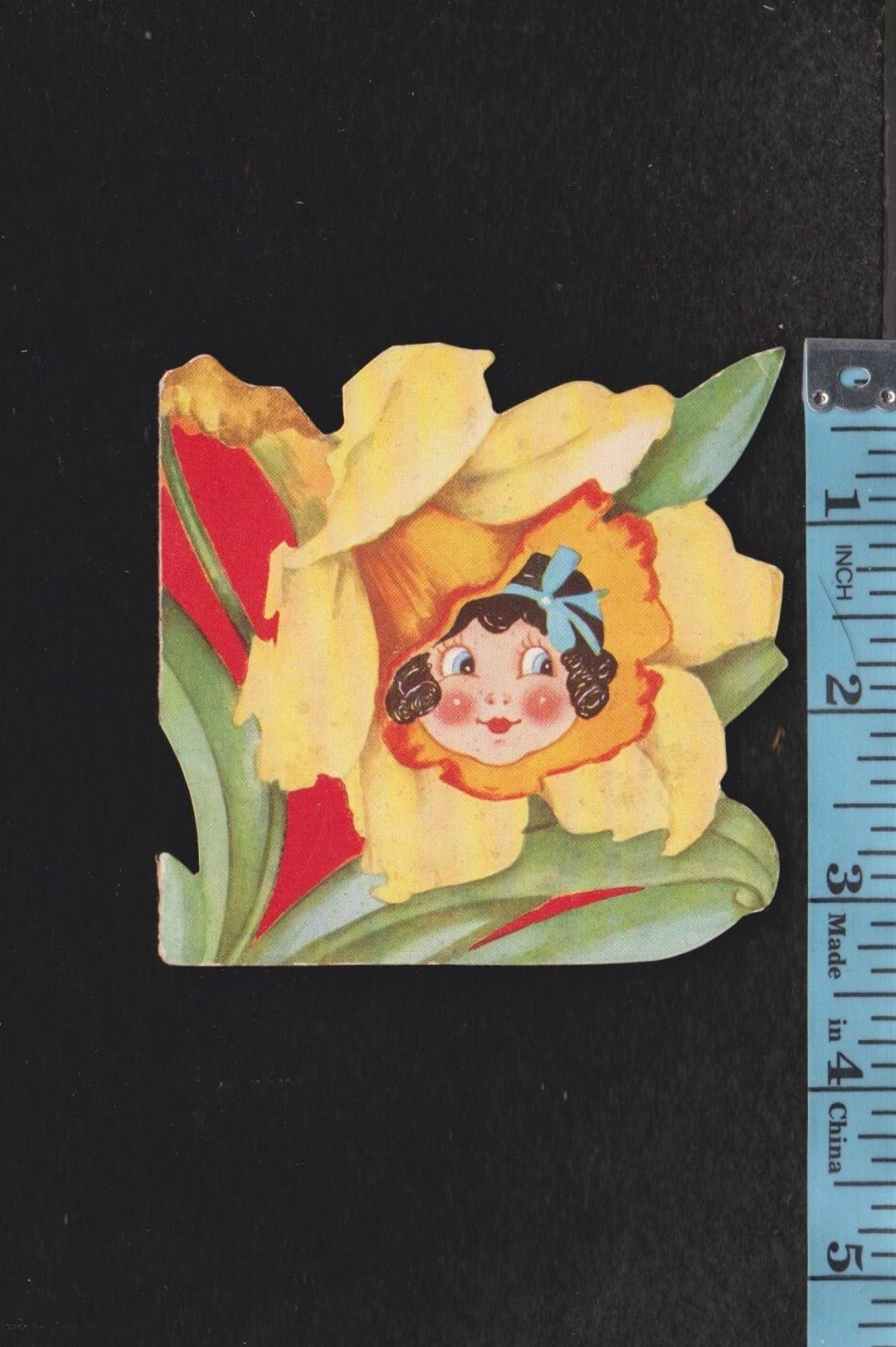 Vintage Original Card My Valentine I'm DAFFY About You Girl's Face in ...