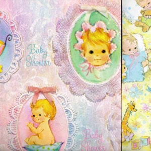 Vintage BABY Ephemera Lot Wrapping PAPER Sheet & Pieces,greeting,gift ...