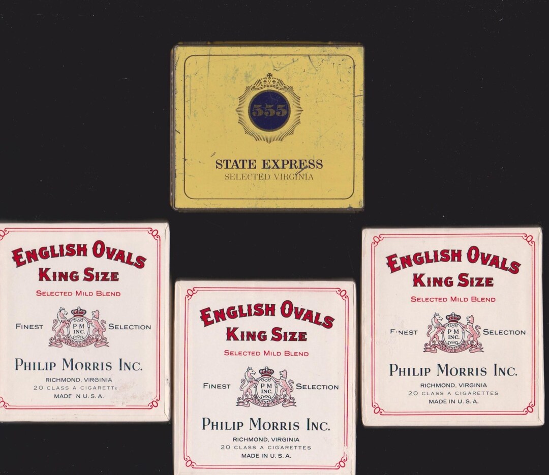 EMPTY Vintage CIGARETTES Boxes & Metal Tin Lot/4 English Ovals,555 ...