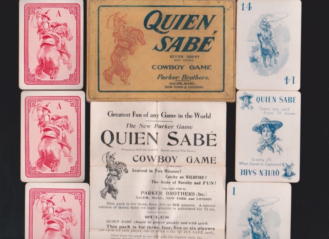Antique Quien Sabe Card Game Complete COWBOYSCOWGIRLSHORSES - Etsy
