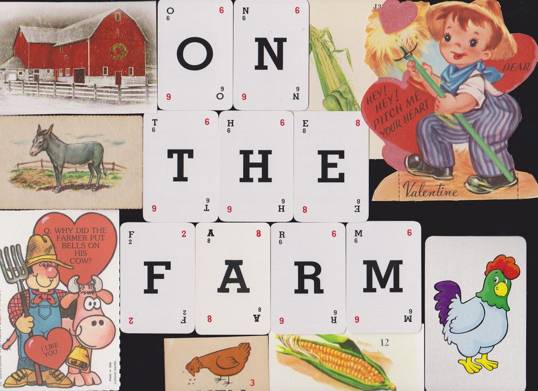 Vintage on the FARM Ephemera Lot/31 Flash,game,unused Valentine Cards ...