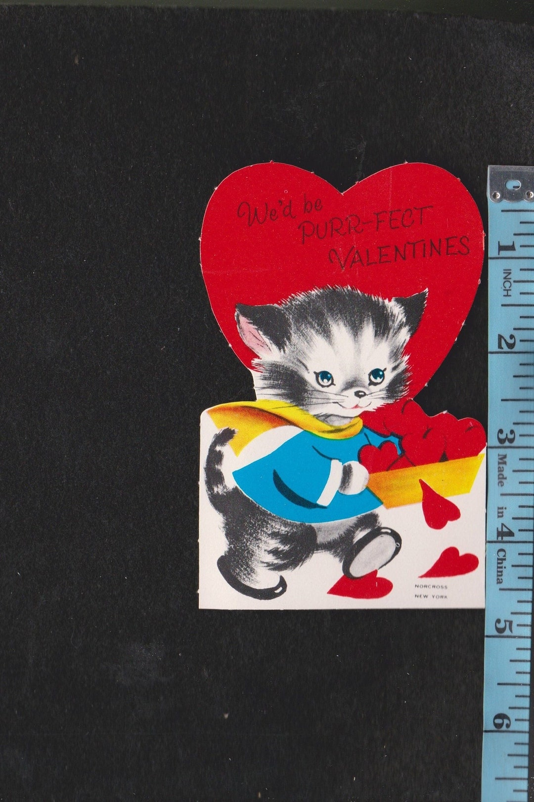 Vintage Original Card We'd Be PURR-FECT Valentines Anthropomorphic ...
