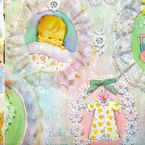 Vintage BABY Ephemera Lot Wrapping PAPER Sheet & Pieces,greeting,gift ...
