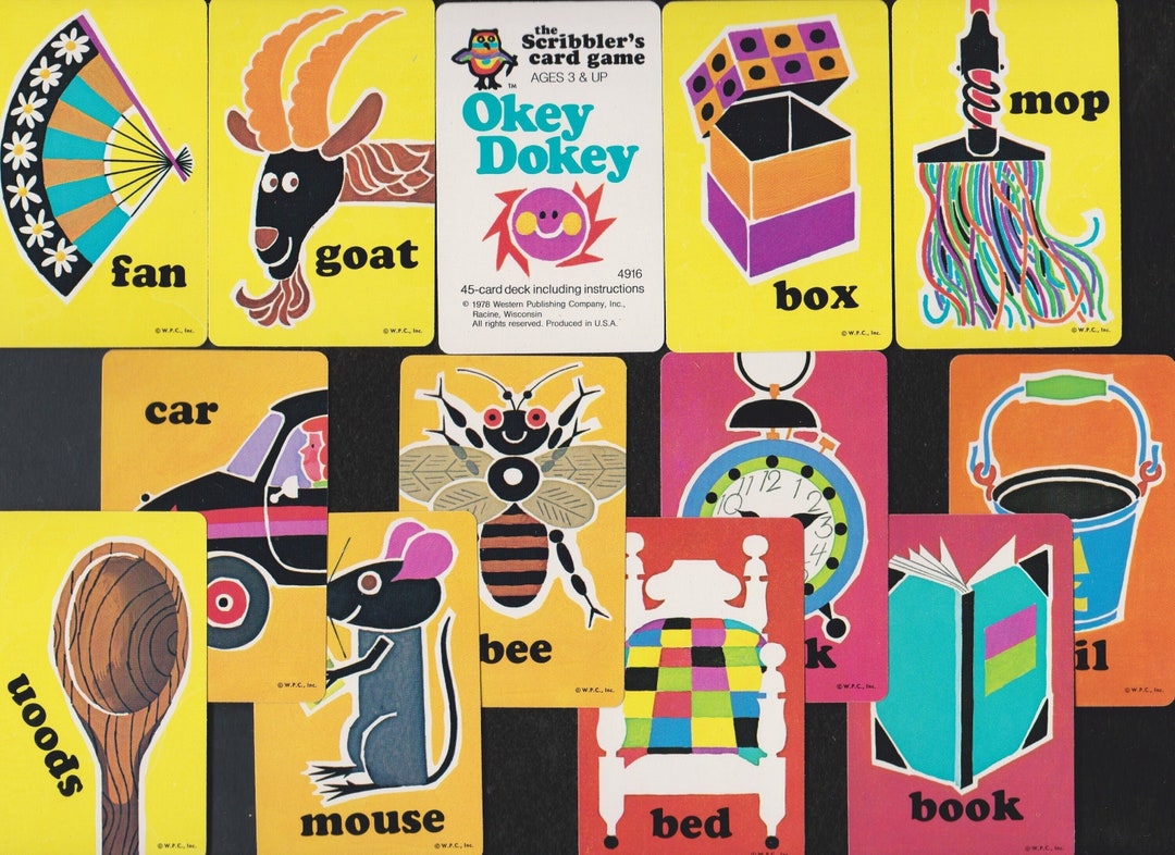 Vintage OKEY DOKEY Flash Card Style Game RETRO 1970s Mod Bee,black ...