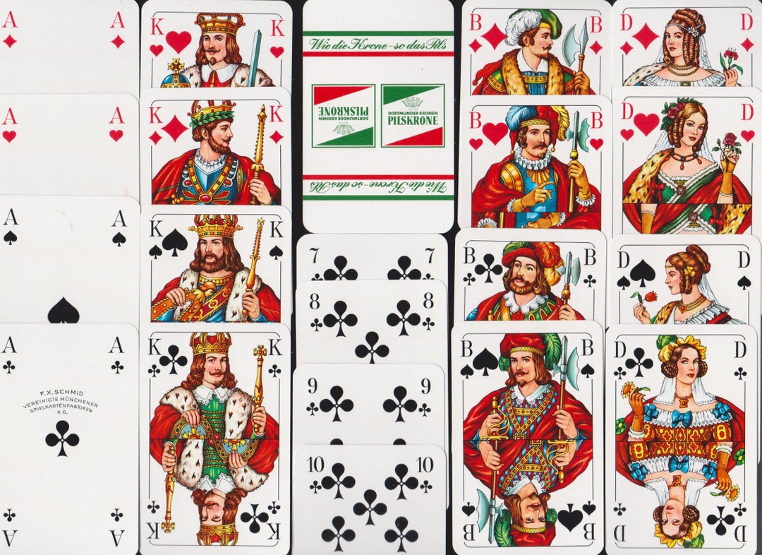 PILSKRONE GERMAN BEER Playing Card Deck Like New W European Style Suits ...