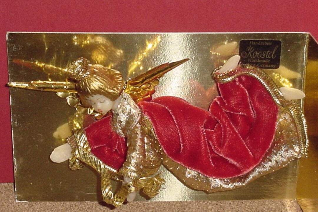 Vintage Koestel Flying ANGEL Ornament,tree Topper Decor W Wax Head,red ...