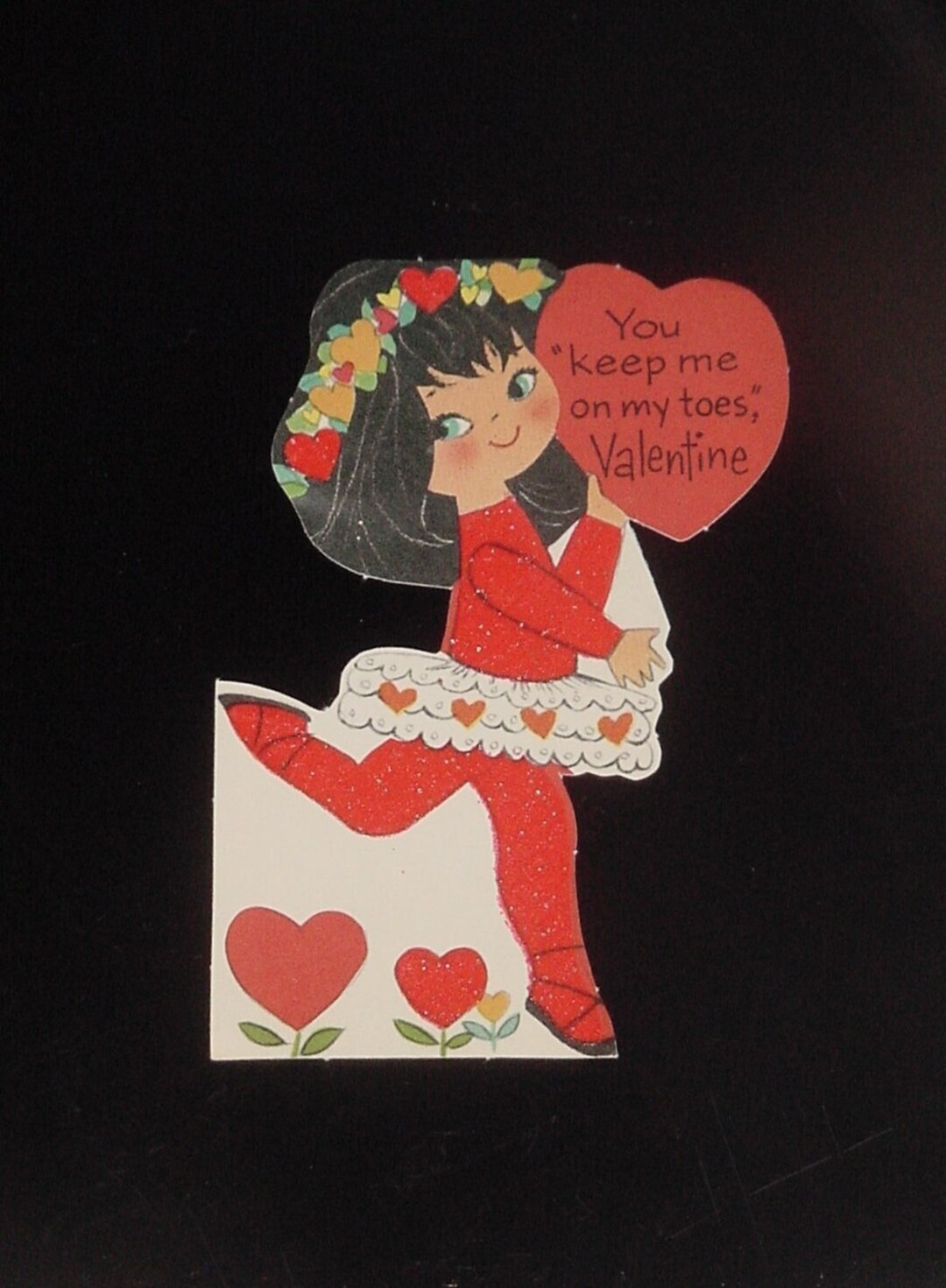 Vintage Valentine Card You Keep Me on My Toes BALLERINA Girl BALLET ...