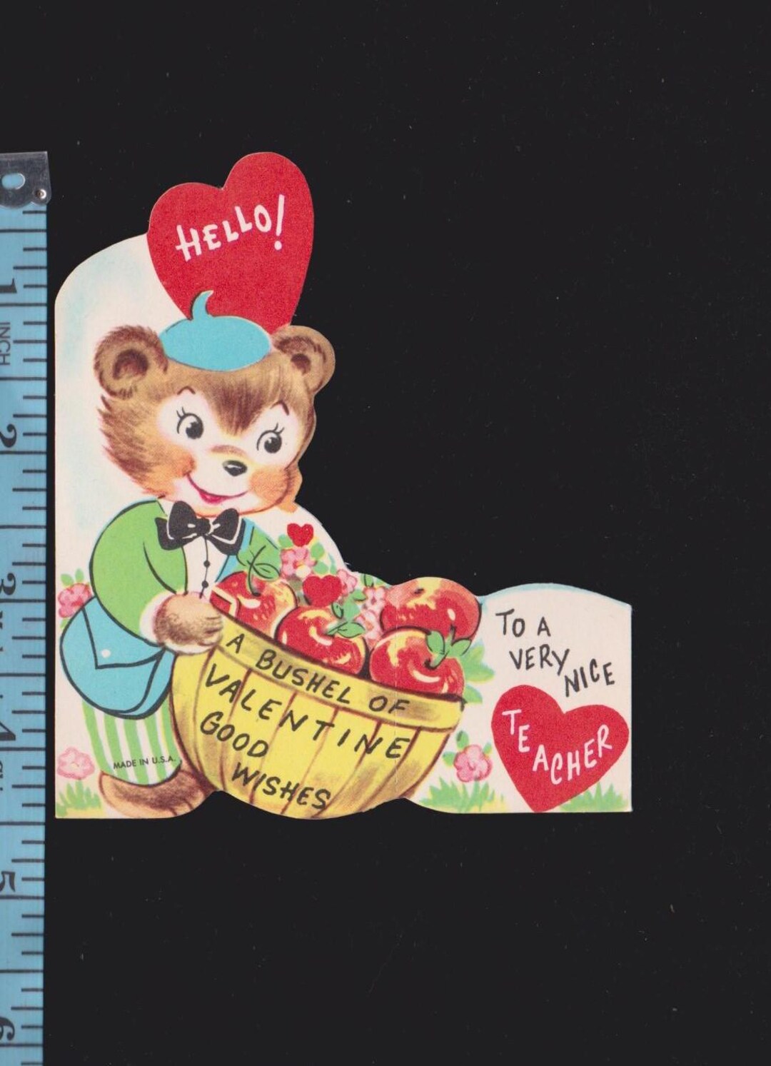 Vintage Original Card A BUSHEL of Valentine Good Wishes 4A Very Nice ...