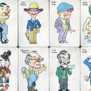 Vintage OLD MAID CARD Game Caricature Art Style Characters,professions ...