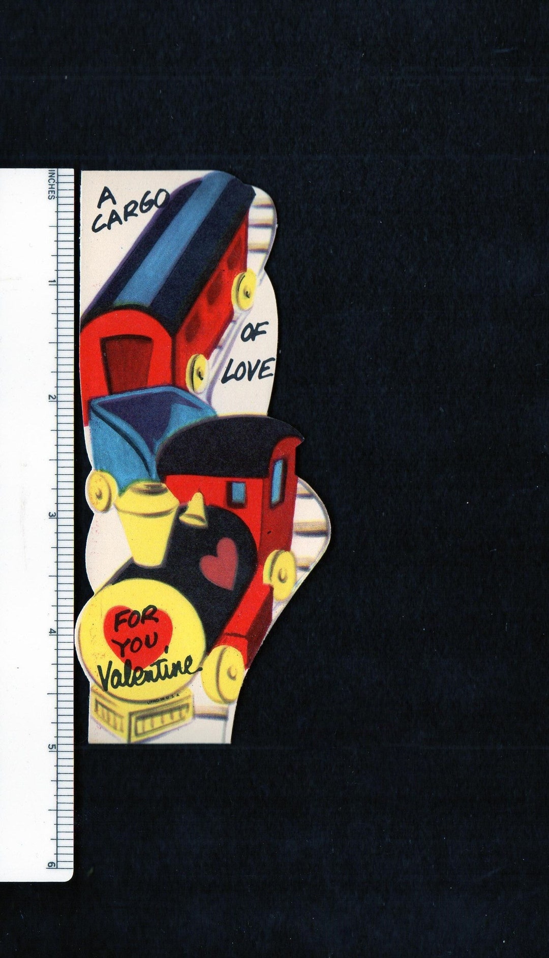 Vintage Valentine Card A CARGO of LOVE for You W/ Colorful TRAIN Unused ...