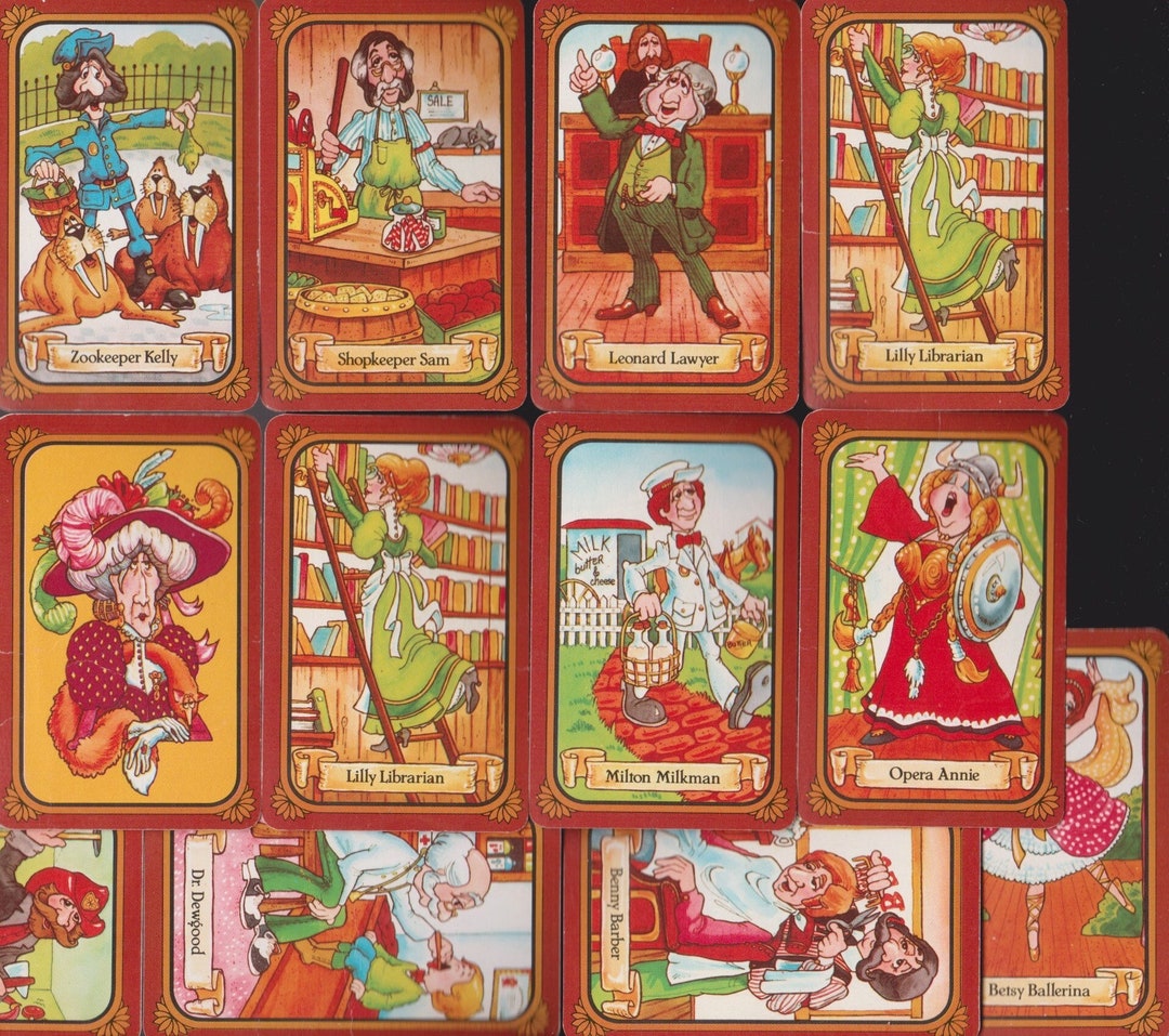 Vintage OLD MAID Card GAME Complete Profession Teacher,singer,lawyer ...