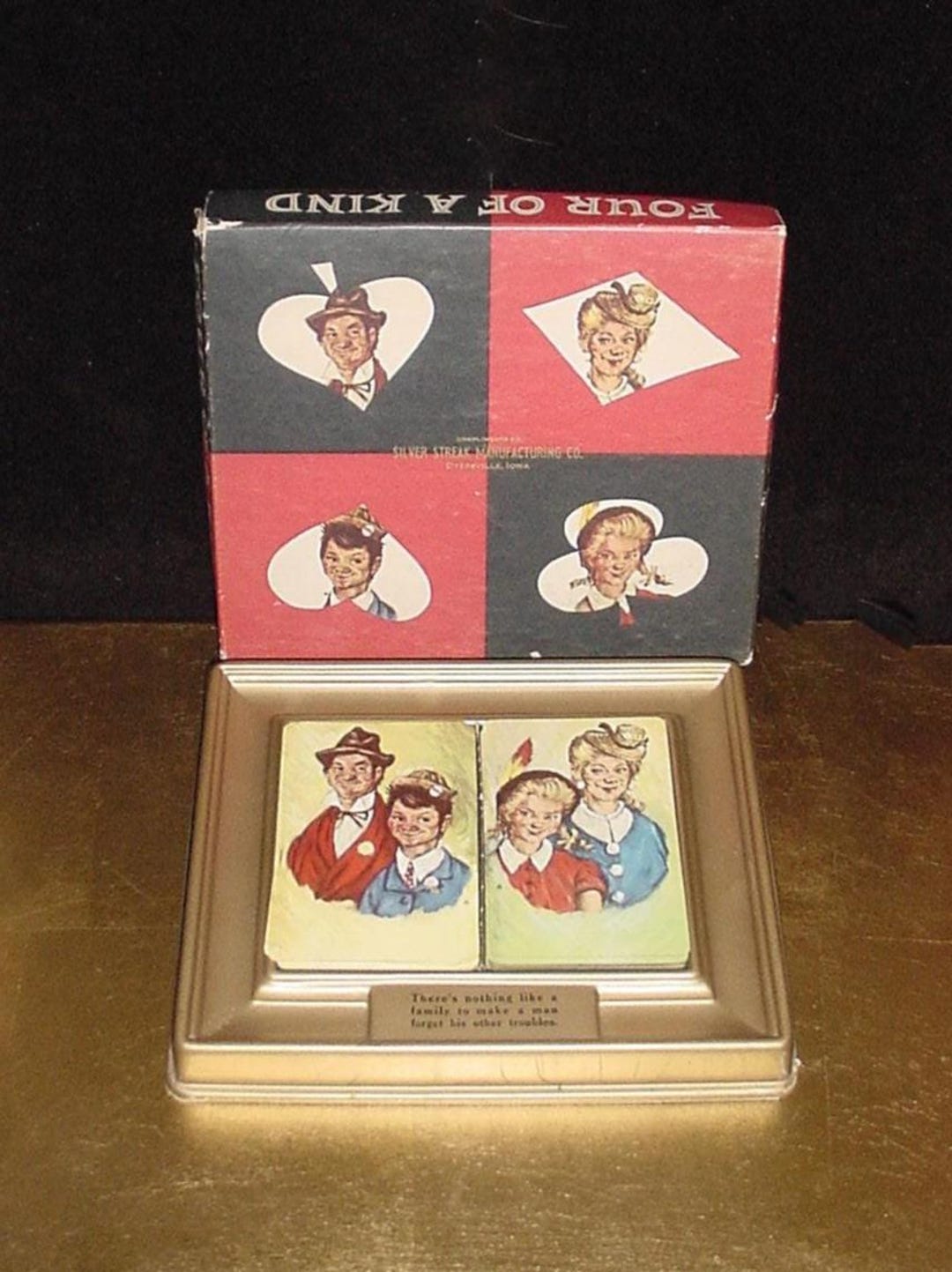 Vintage Boxed Double Deck Set Playing Cards FAMILY PORTRAIT Backs ...