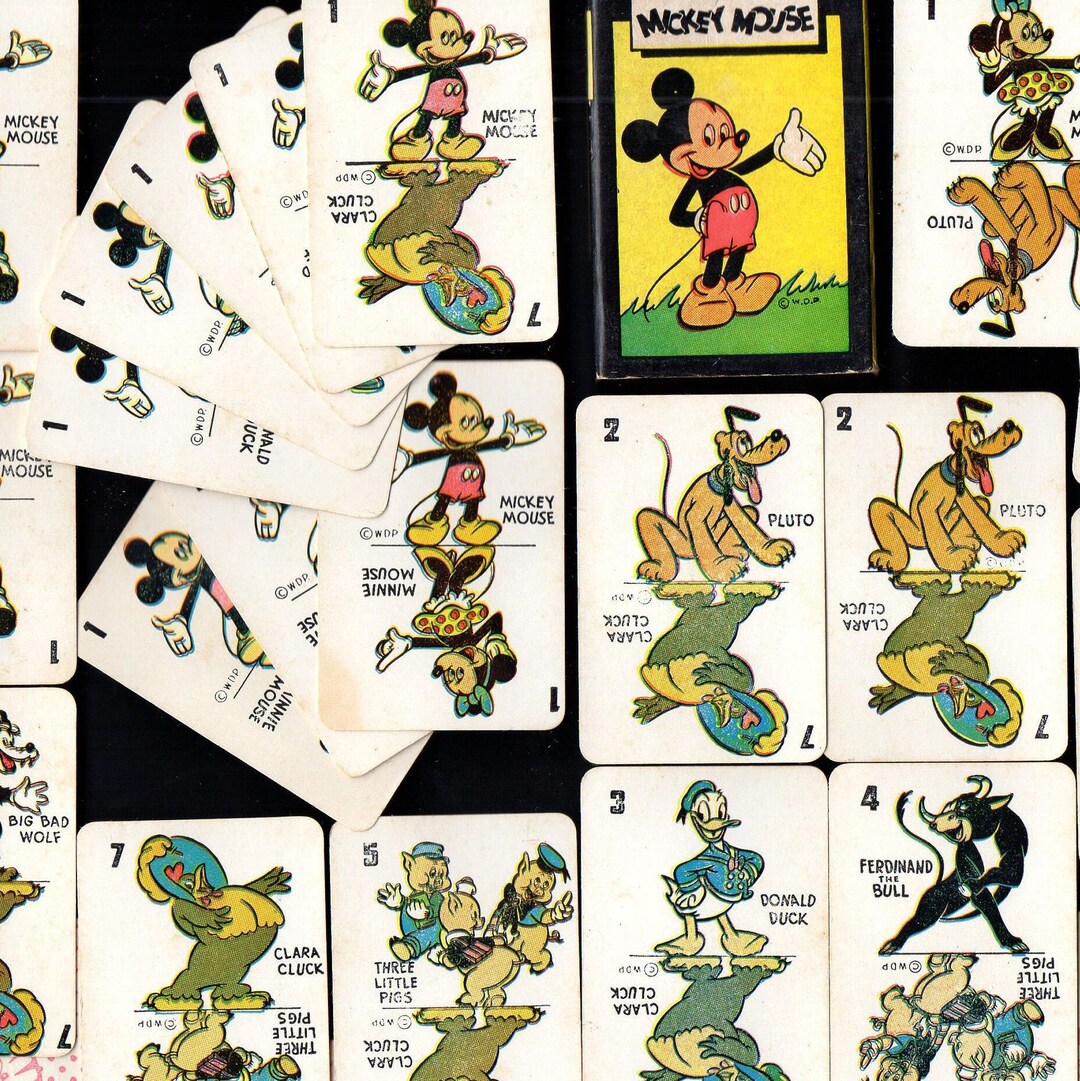 Vintage MINI Disneys MICKEY MOUSE Card Game Complete Minnie,pluto ...