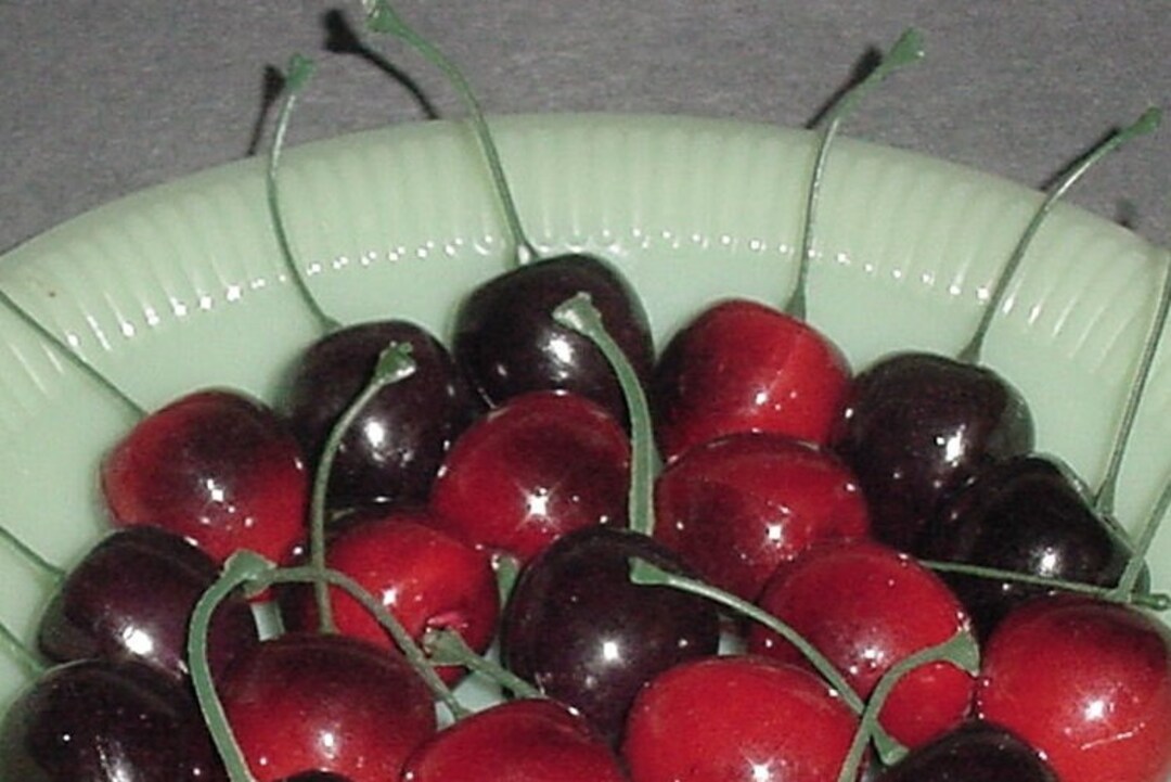 Realistic FAKE BING CHERRIES Lot/18 Faux Fruit Food Decorative Bowl ...
