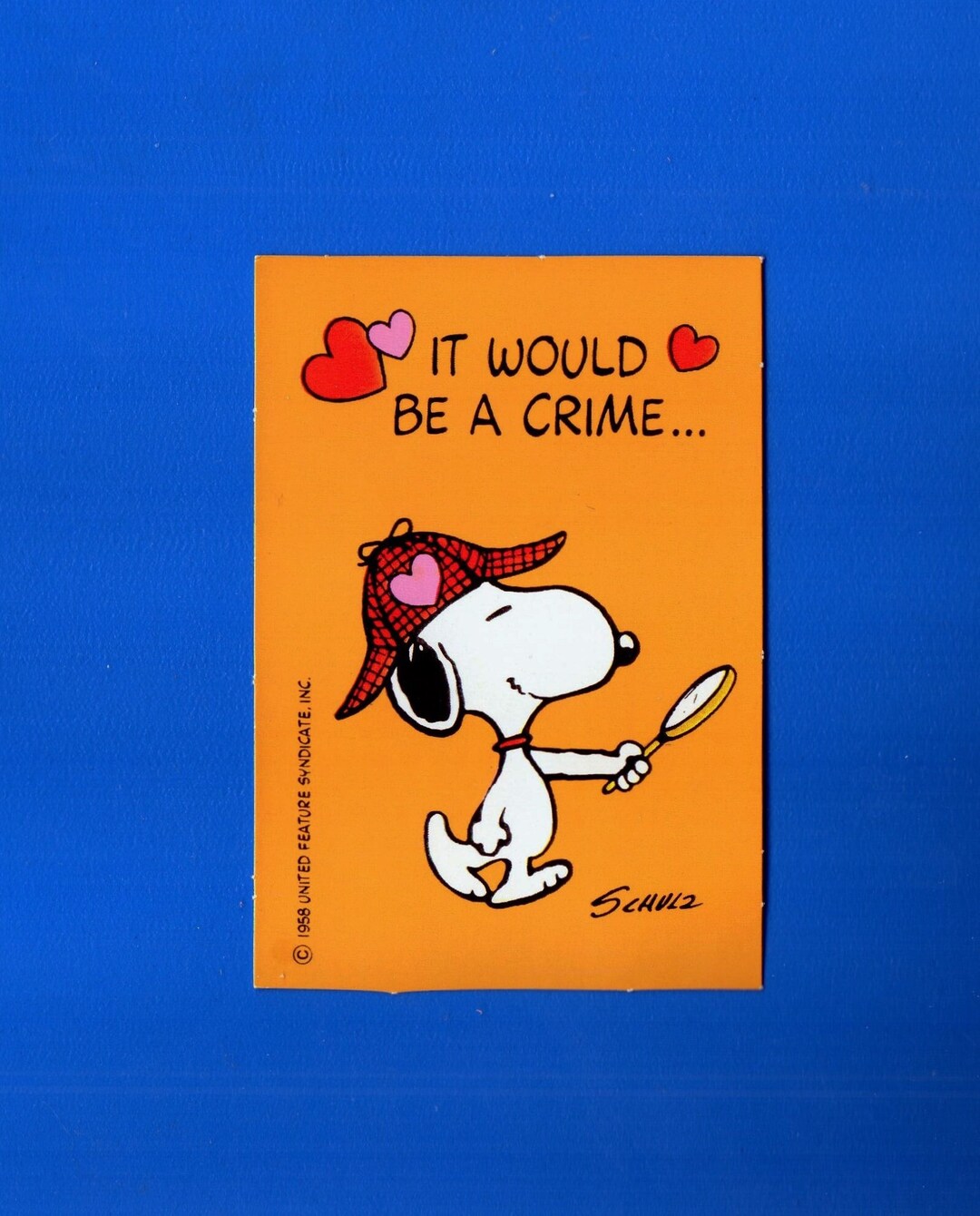 Vintage Peanuts Card SNOOPY as Sherlock Holmes Type DETECTIVE It Would ...