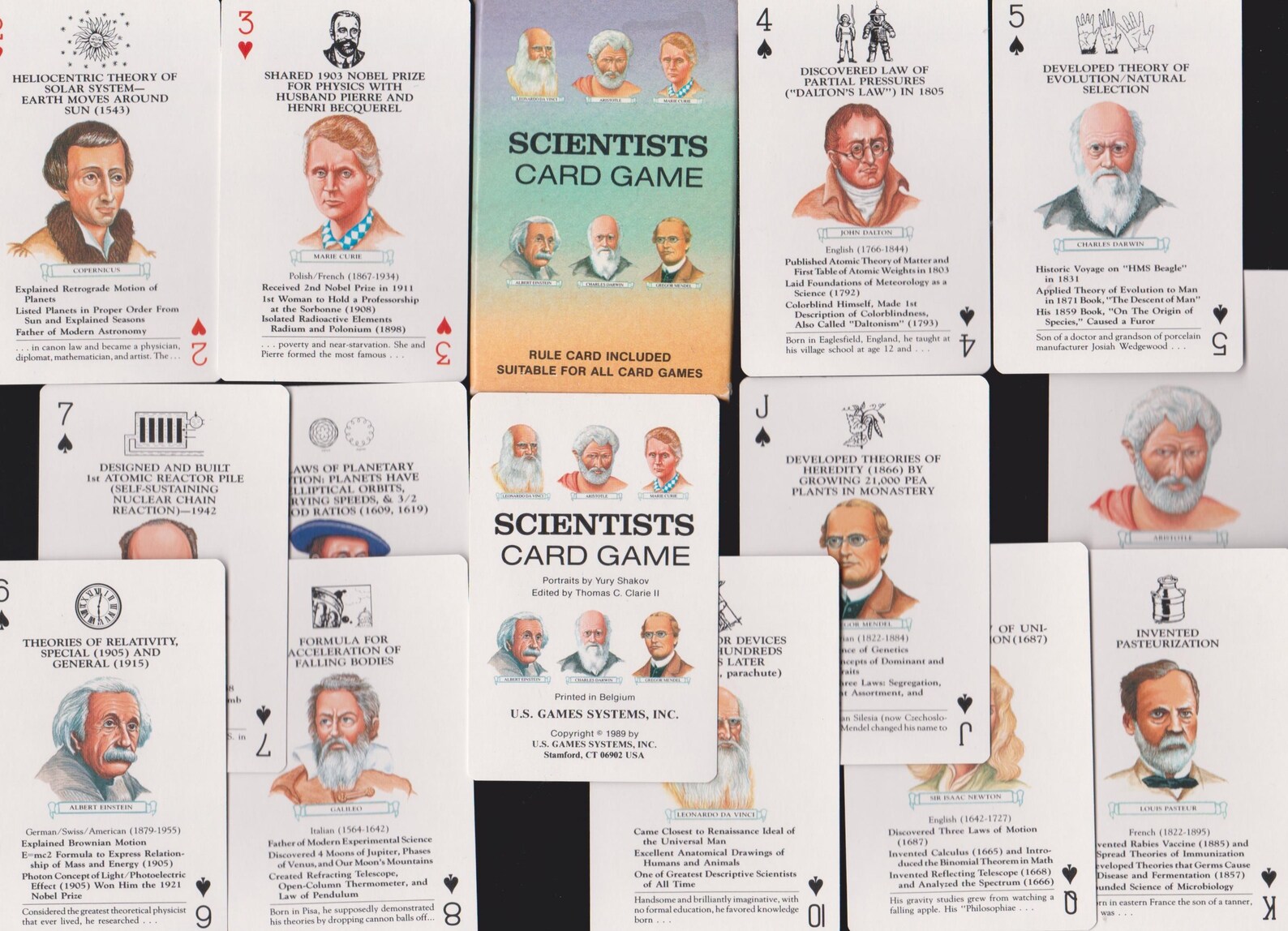 SCIENTISTS CARD GAME Leonardo Da Vinci,aristotle,marie Curie,albert ...