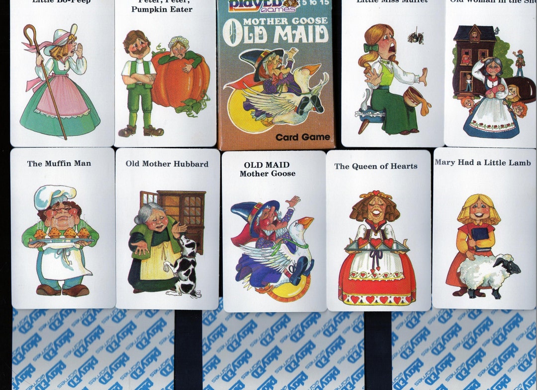 Vintage MOTHER Goose OLD MAID Card Game Like New Queen of Hearts,muffin ...