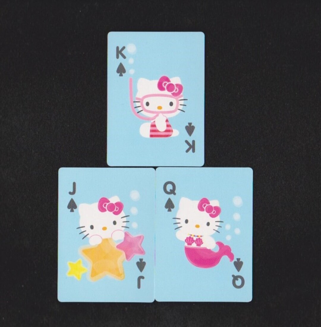 Hello KITTY Single Playing Face Cards Lot of 3 SCUBA Diver,mermaid ...