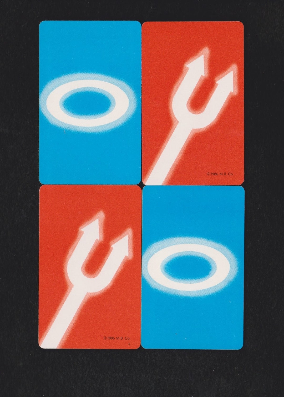 Vintage Devil PITCHFORK & Angel HALO Cards Lot of 4 SCRUPLES Game ...