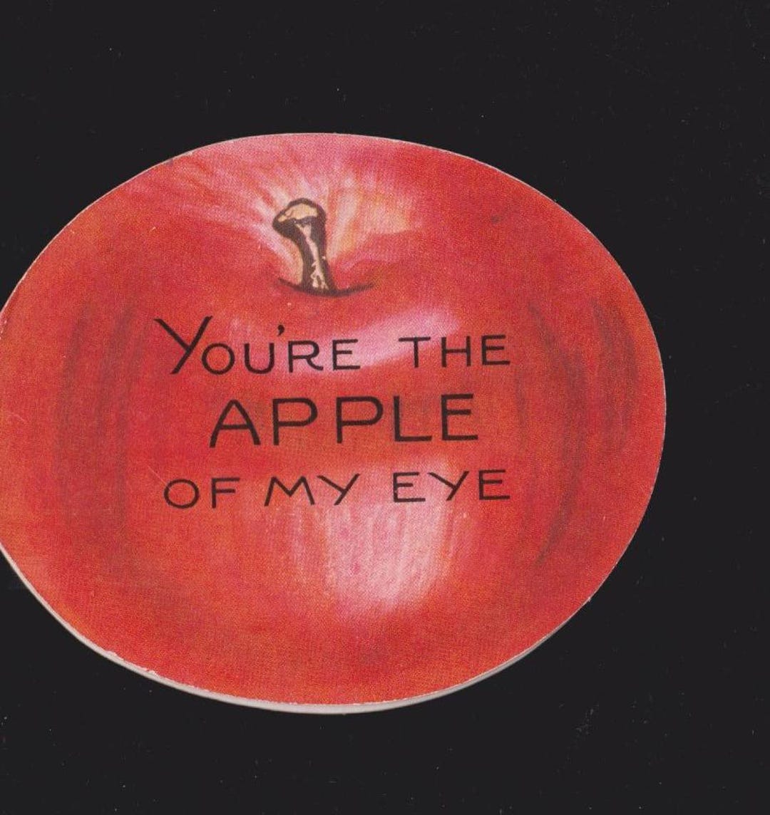 Antique Figural Card You're the APPLE of MY EYE so Be My Valentine ...
