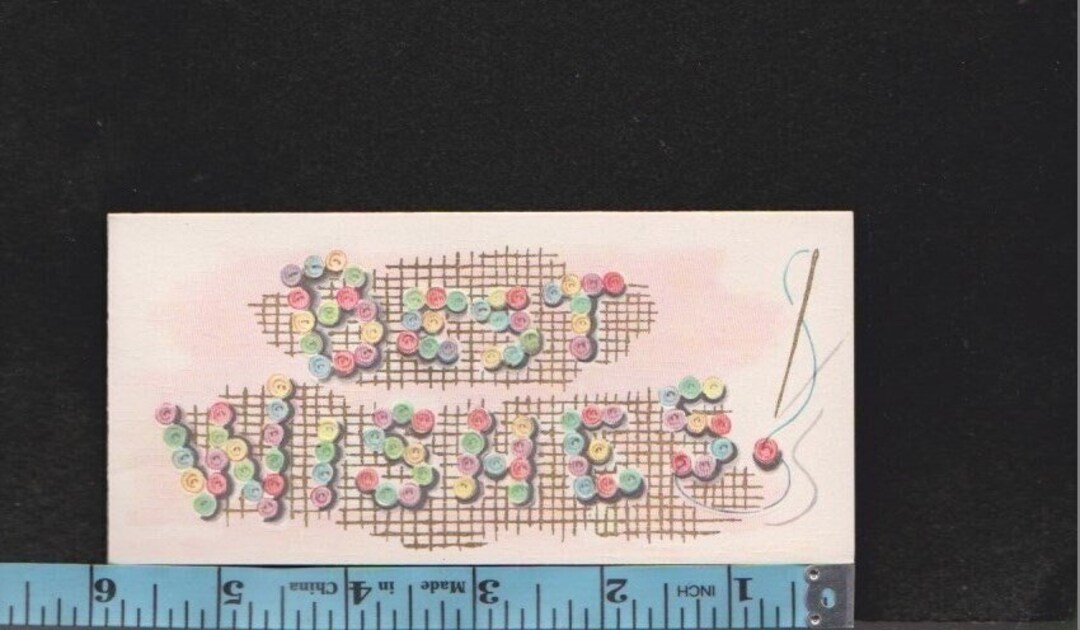 Vintage BIRTHDAY Greeting Card BEST Wishes! Spelled Out With Buttons ...