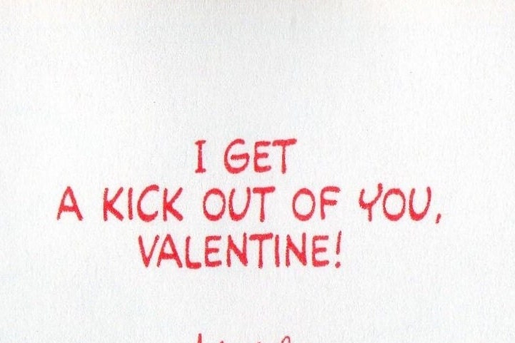 Vintage Peanuts Card SNOOPY & WOODSTOCK Play SOCCER Hearts on Ball I ...