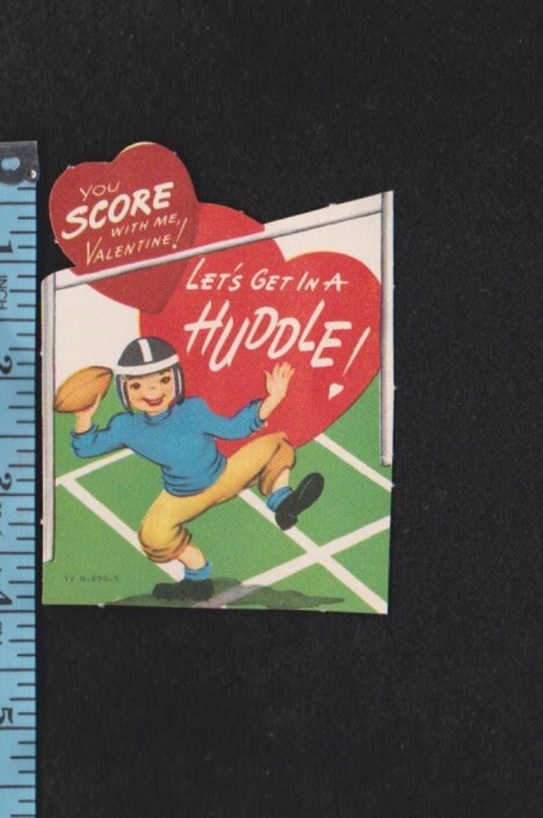 Vintage Original Card FOOTBALL Player You SCORE With Me Valentine Let's ...