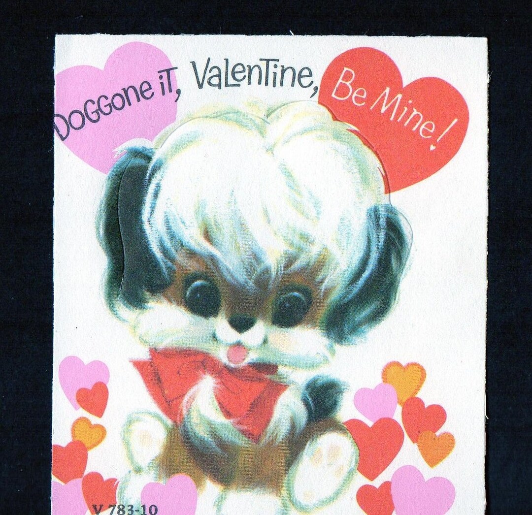 Vintage Original Card Adorable Fluffy Little PUPPY DOG DOGGONE It ...