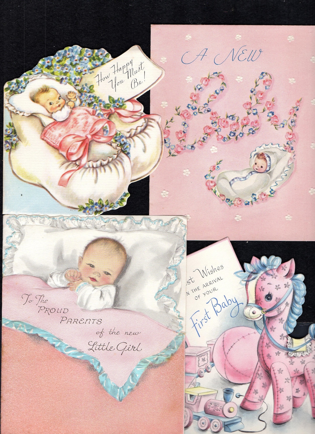 Vintage BABY Ephemera Lot Wrapping PAPER Sheet & Pieces,greeting,gift ...