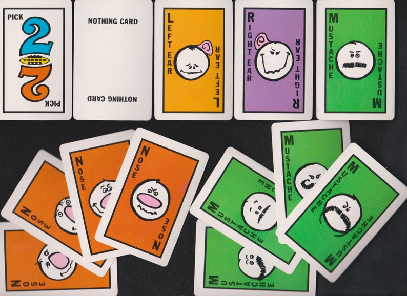 Vintage INCOMPLETE Game FUNNY FACE Cards & Spinner Body Parts,facial ...