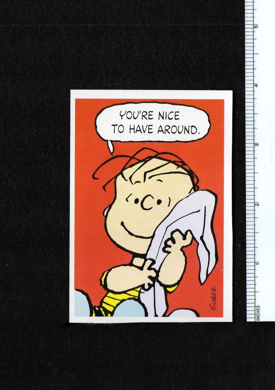Vintage Peanuts Valentine Card LINUS Hugs His Security BLANKET You're ...