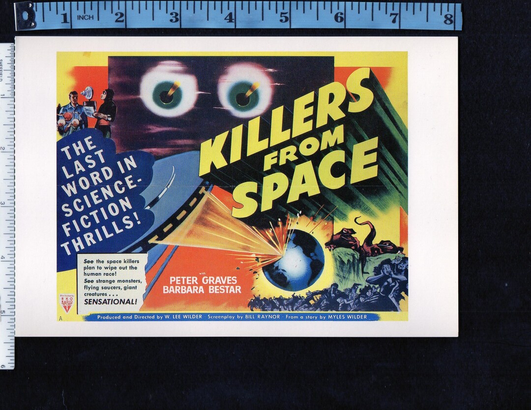 Scifi Aliens Movie Postcard KILLERS FROM SPACE Reproduction Vintage ...
