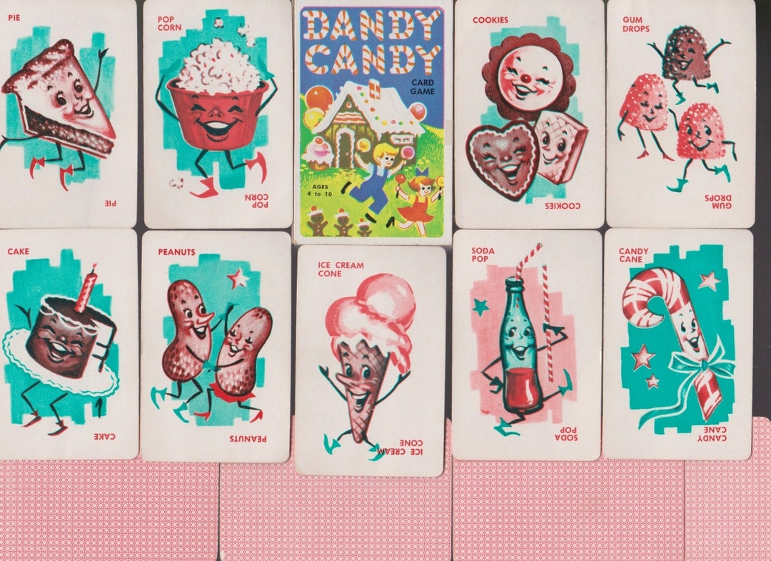 Vintage DANDY CANDY Card Game Anthropomorphic Sweets,soda Pop,gumdrop ...