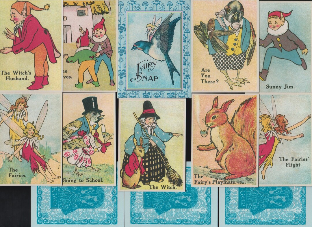 REPRODUCTION Vintage FAIRY SNAP Card Game Complete the Witch ...