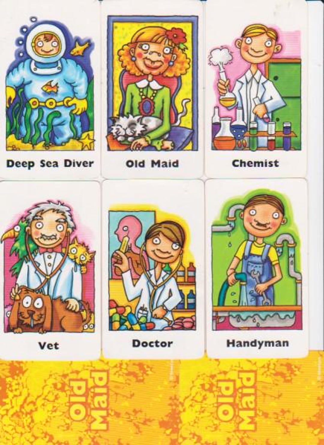 Old Maid GAME W Oversized CARDS Profession Astronaut,ballerina,teacher ...
