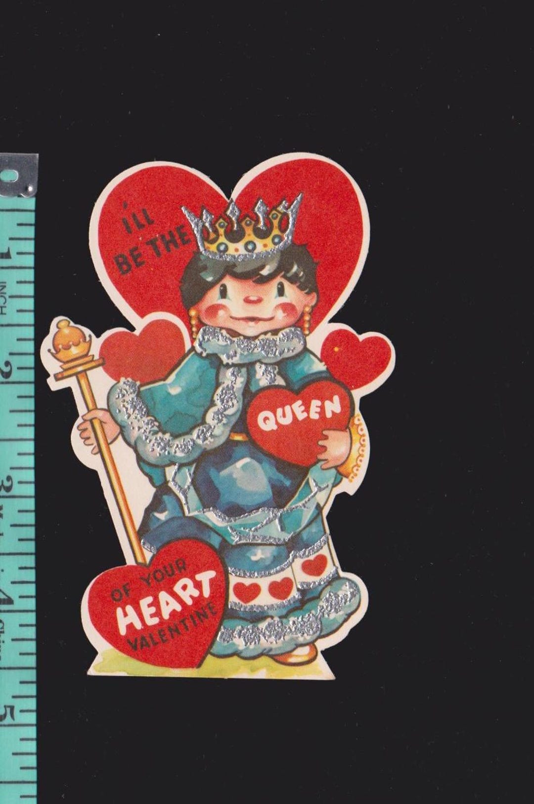 Vintage Original Card I'll Be the QUEEN of Your HEART Valentine,royal ...