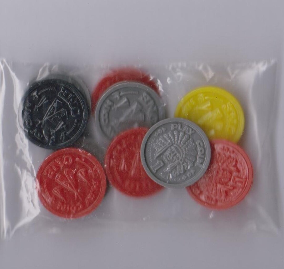 Vintage Plastic INDIAN HEAD Toy Penny Coins Lot/10 W Tepees,tipi ...