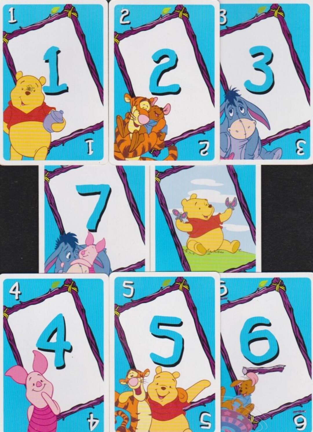 Ny FIRST UNO Cards Lot/8 Blue W DISNEY Winnie the Pooh Characters ...