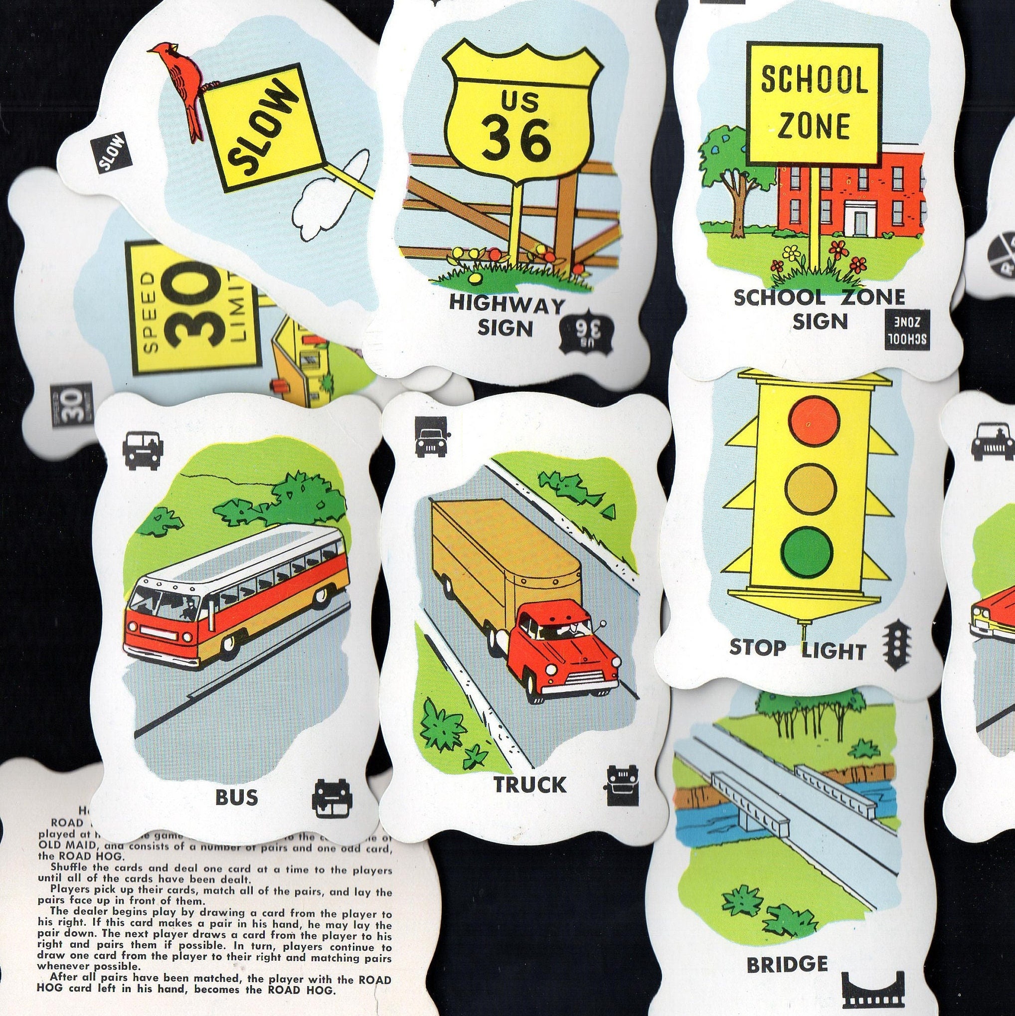 Vintage HIGHWAY TRAVEL Card Game COMPLETE Retro Graphics Road - Etsy