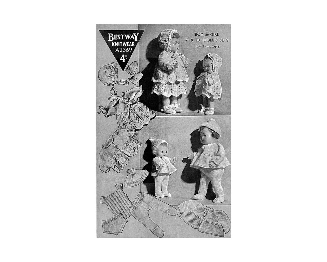 2369 Bestway PDF Knitting Pattern Baby Doll Vintage Sewing Pattern Copy ...