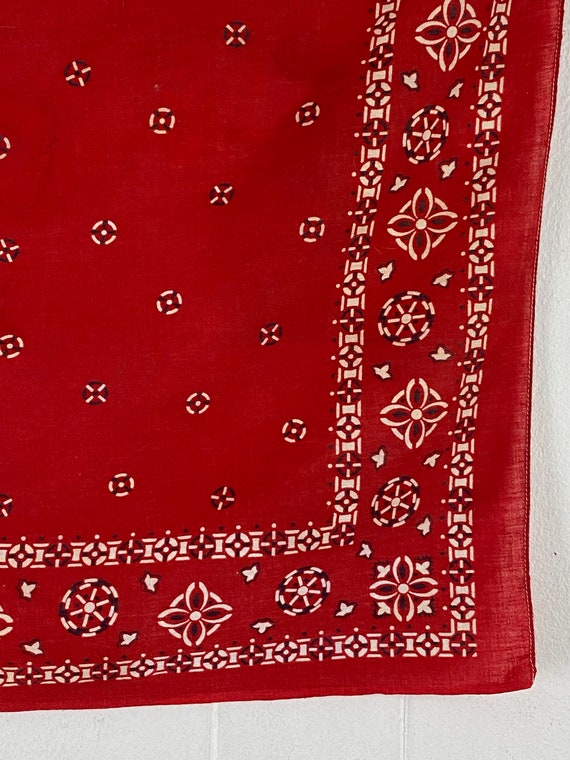 Vintage bandana, red bandana, 1940s 1950s bandana, Gu… - Gem