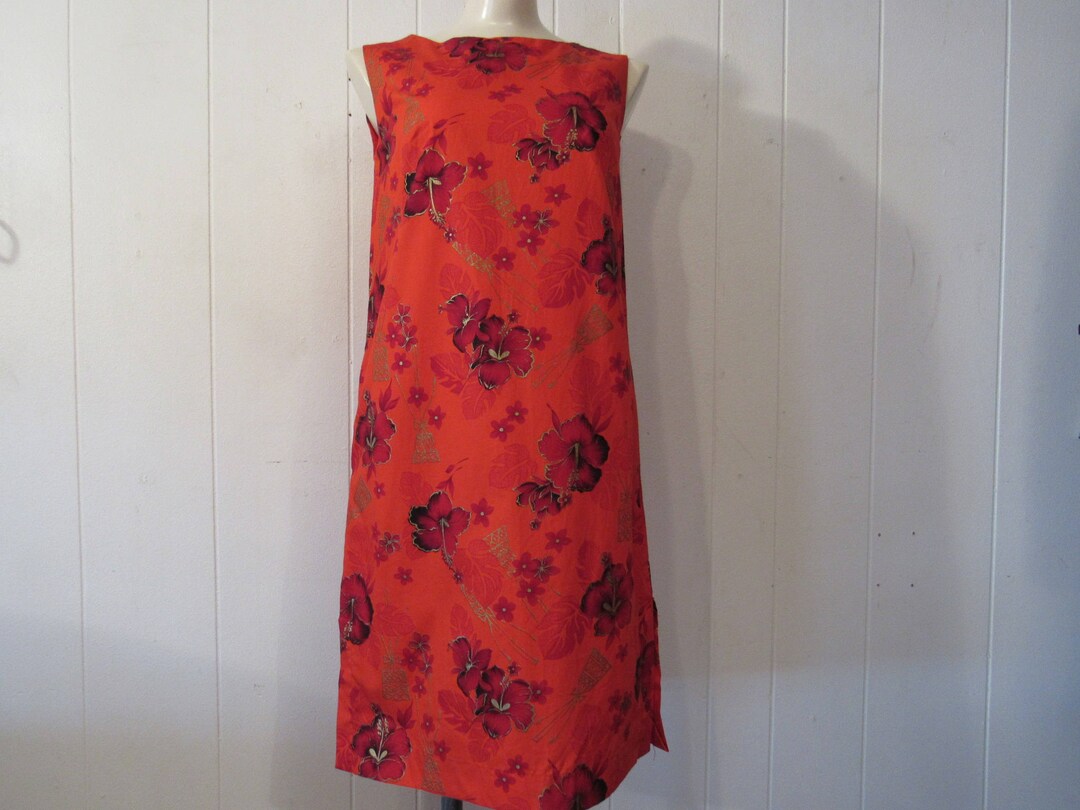 Vintage Dress, 1960s Hawaiian Dress, Hawaiian Dress, Floral Dress ...