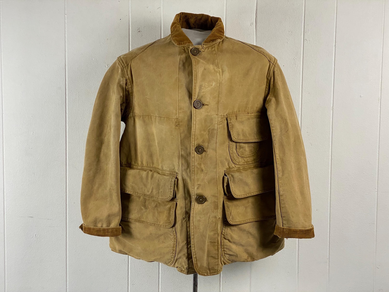 Vintage Jacket, Size Medium, 1940s Jacket, Brown Duck Jacket, Hunting ...