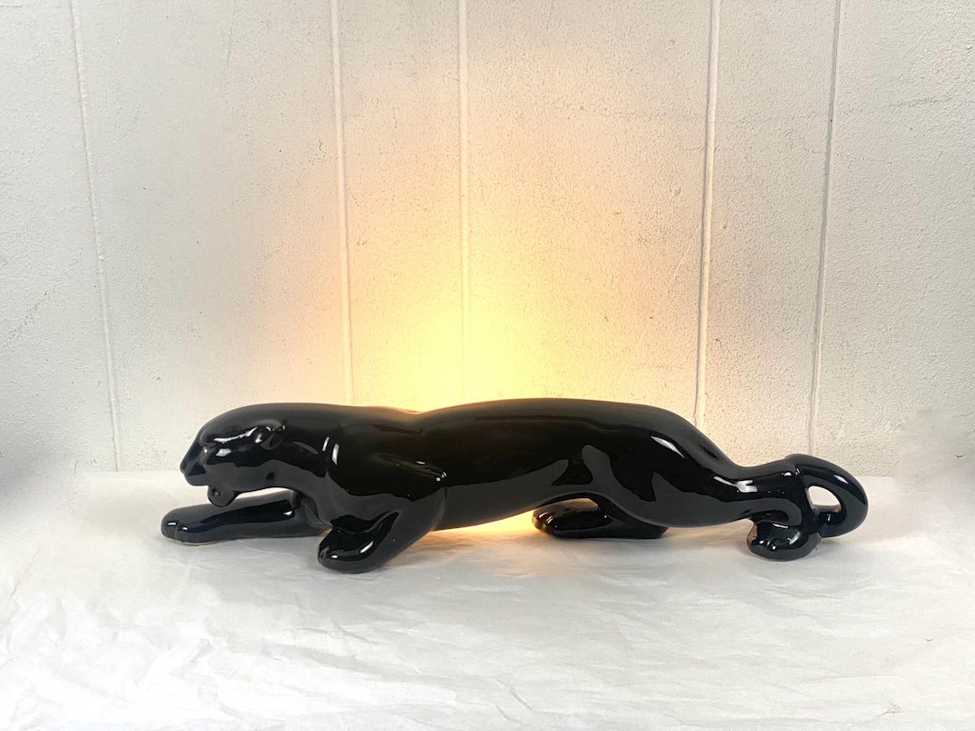 Black Panther Lamp, 1950s Lamp, TV Lamp, Mid-century Modern Lighting ...