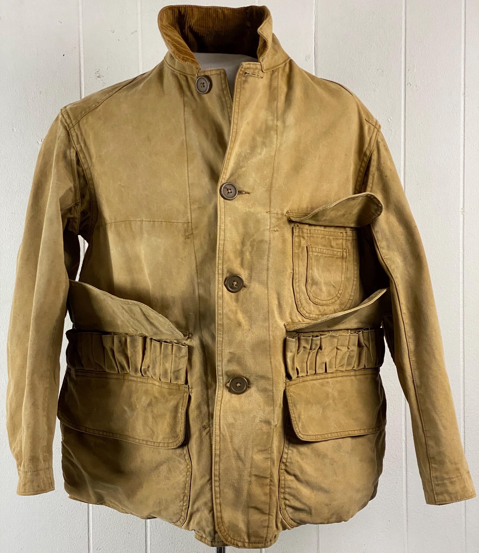 Vintage Jacket, Size Medium, 1940s Jacket, Brown Duck Jacket, Hunting ...