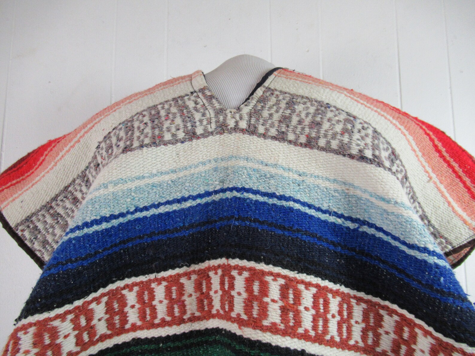 Vintage poncho Mexican poncho Mexican rug poncho Mexican | Etsy