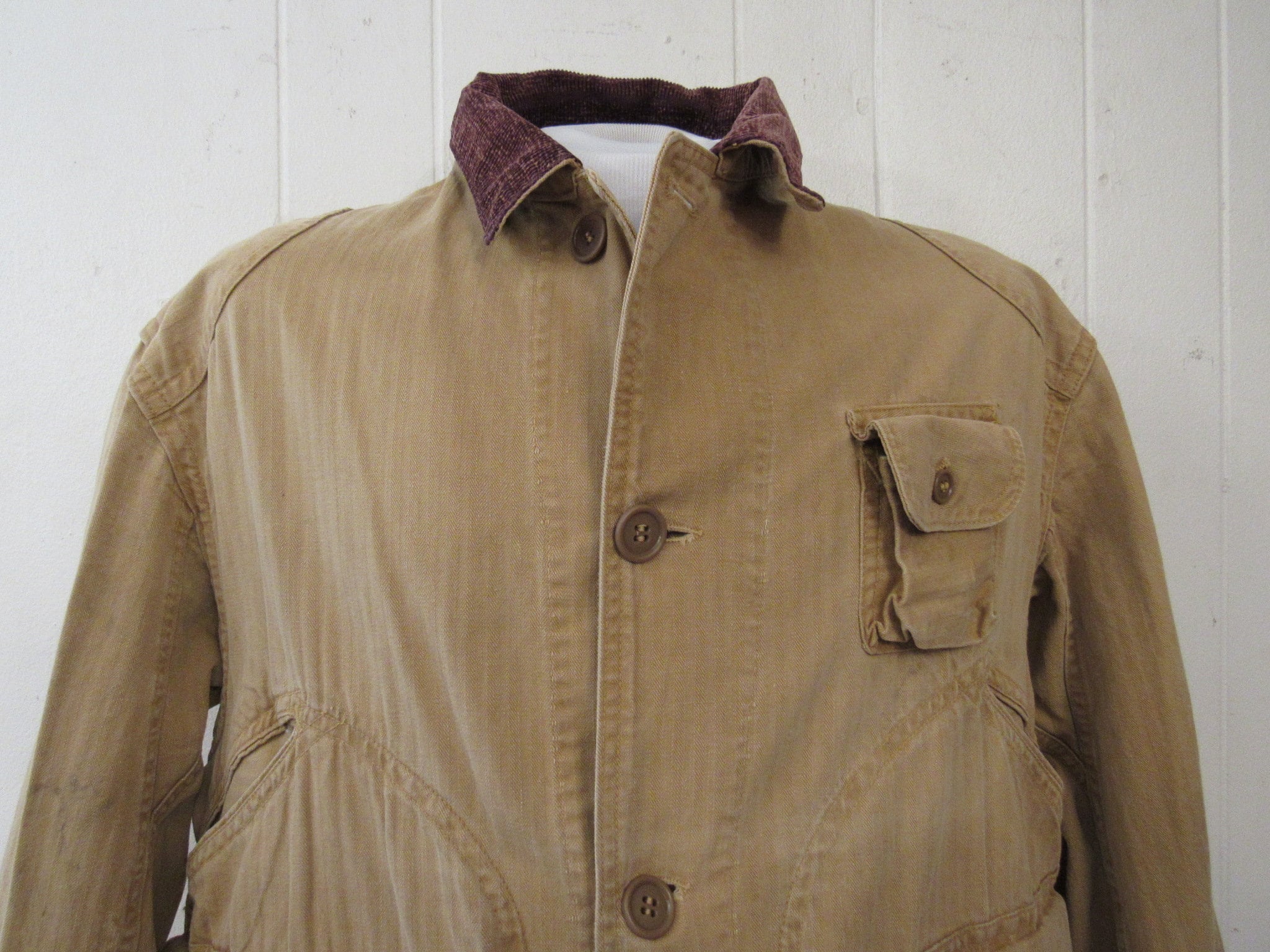 Vintage Jacket, 1940s Jacket, Hunting Jacket, HBT Cotton Jacket, Blue ...
