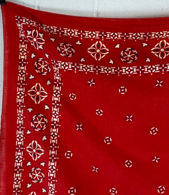 Vintage bandana, red bandana, 1940s 1950s bandana, Gu… - Gem