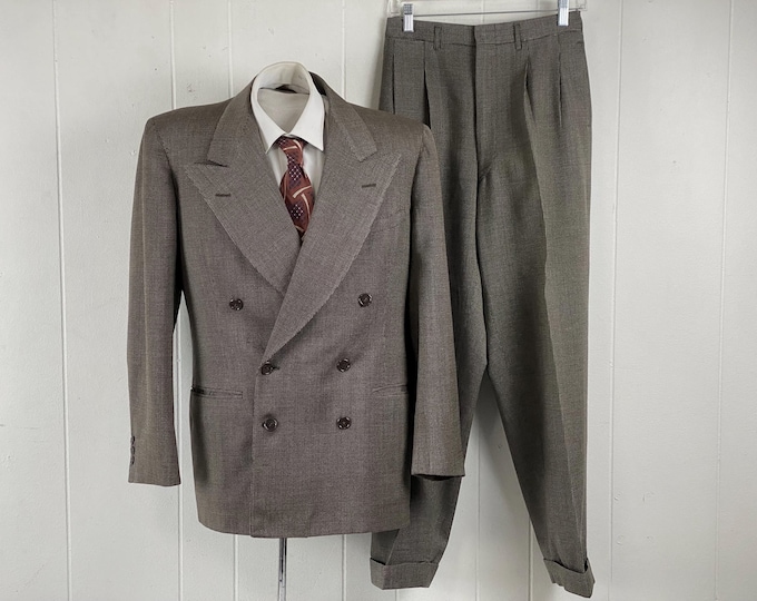Vintage Suit, Size 40, 1940s Suit, Double Breasted Suit, 1940s Jacket ...