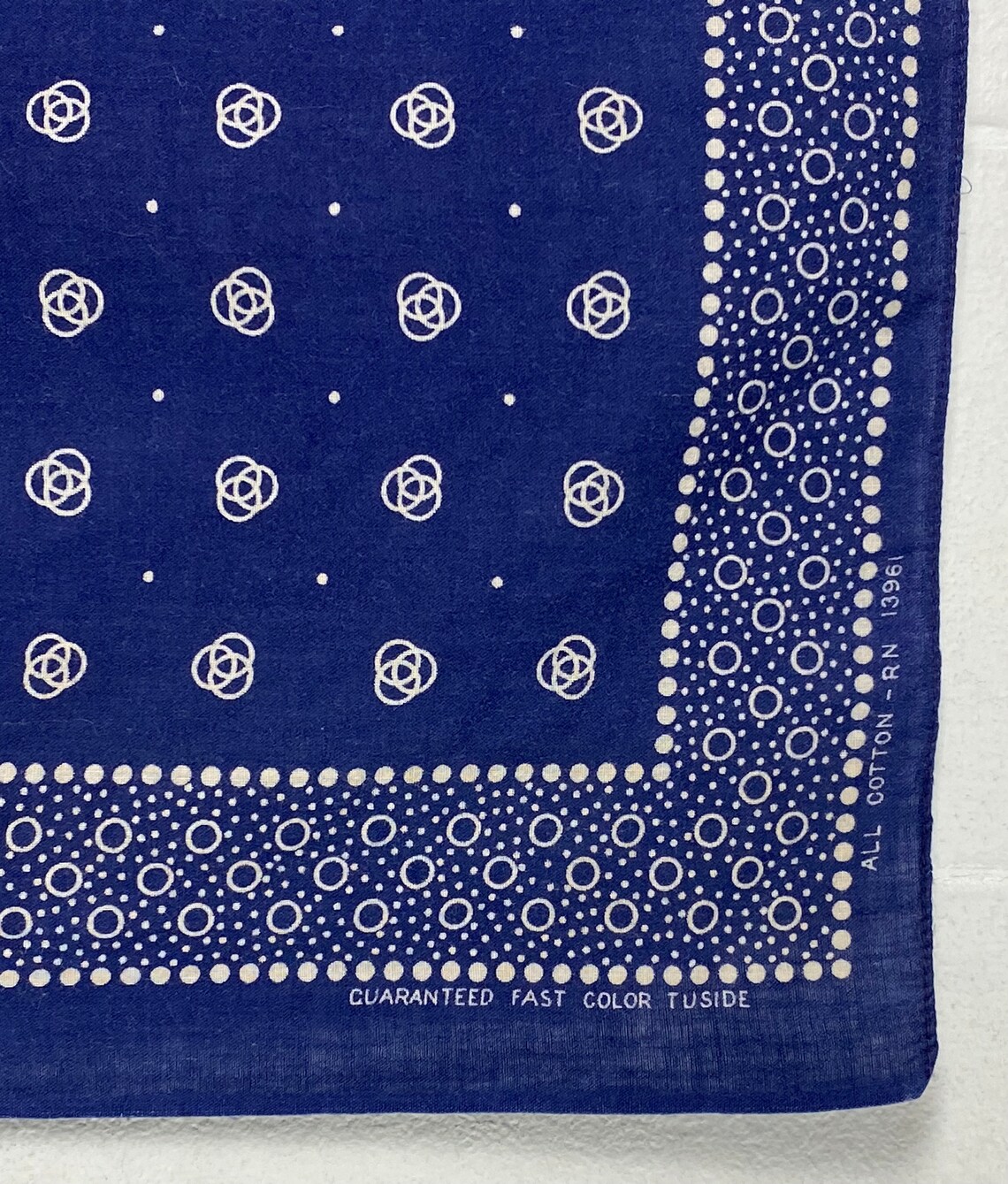 Vintage Bandana, 1950s Bandana, Tuside Bandana, Vintage Workwear, Blue ...